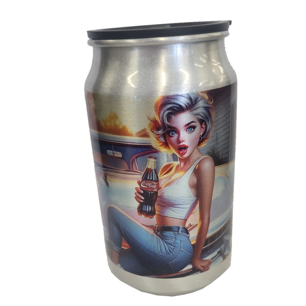 Sublimation Tin Cola Can SILVER 18oz
