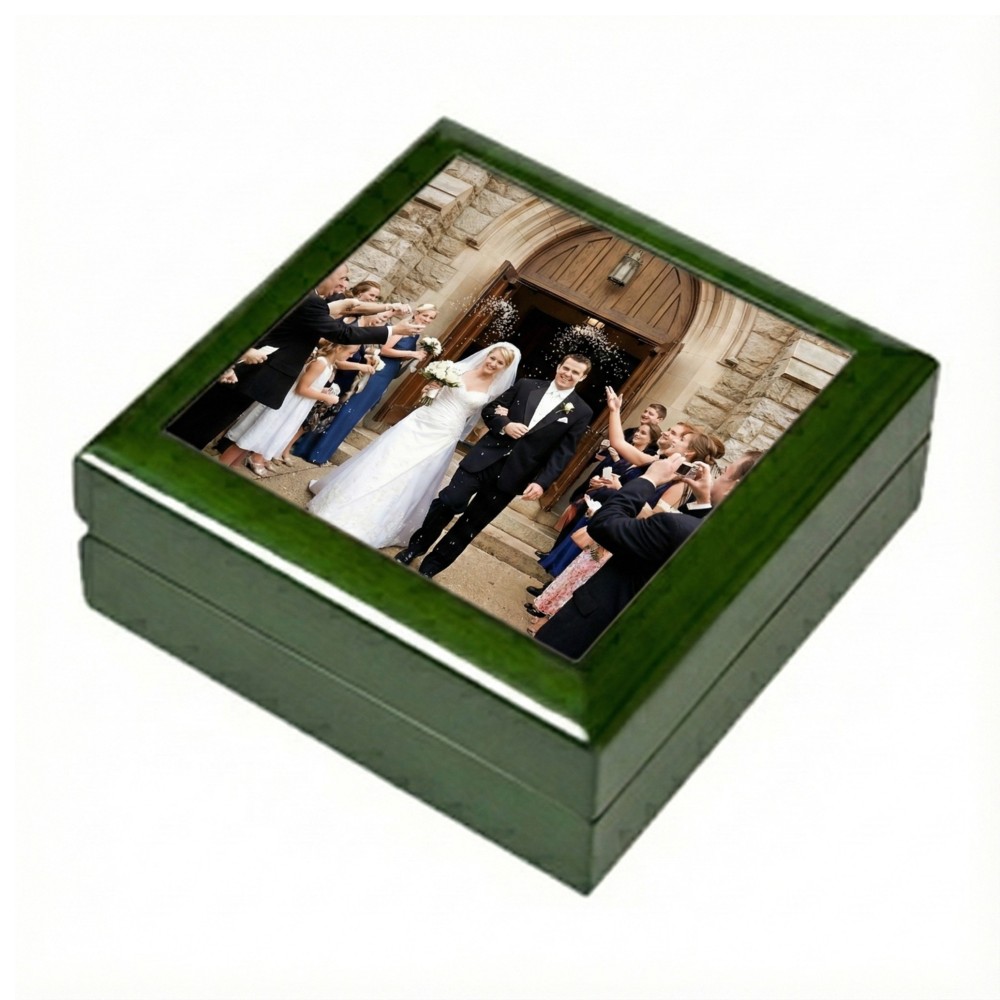 Sublimation Emerald Keepsake Box with 4x4 Tile | Custom Gift Box