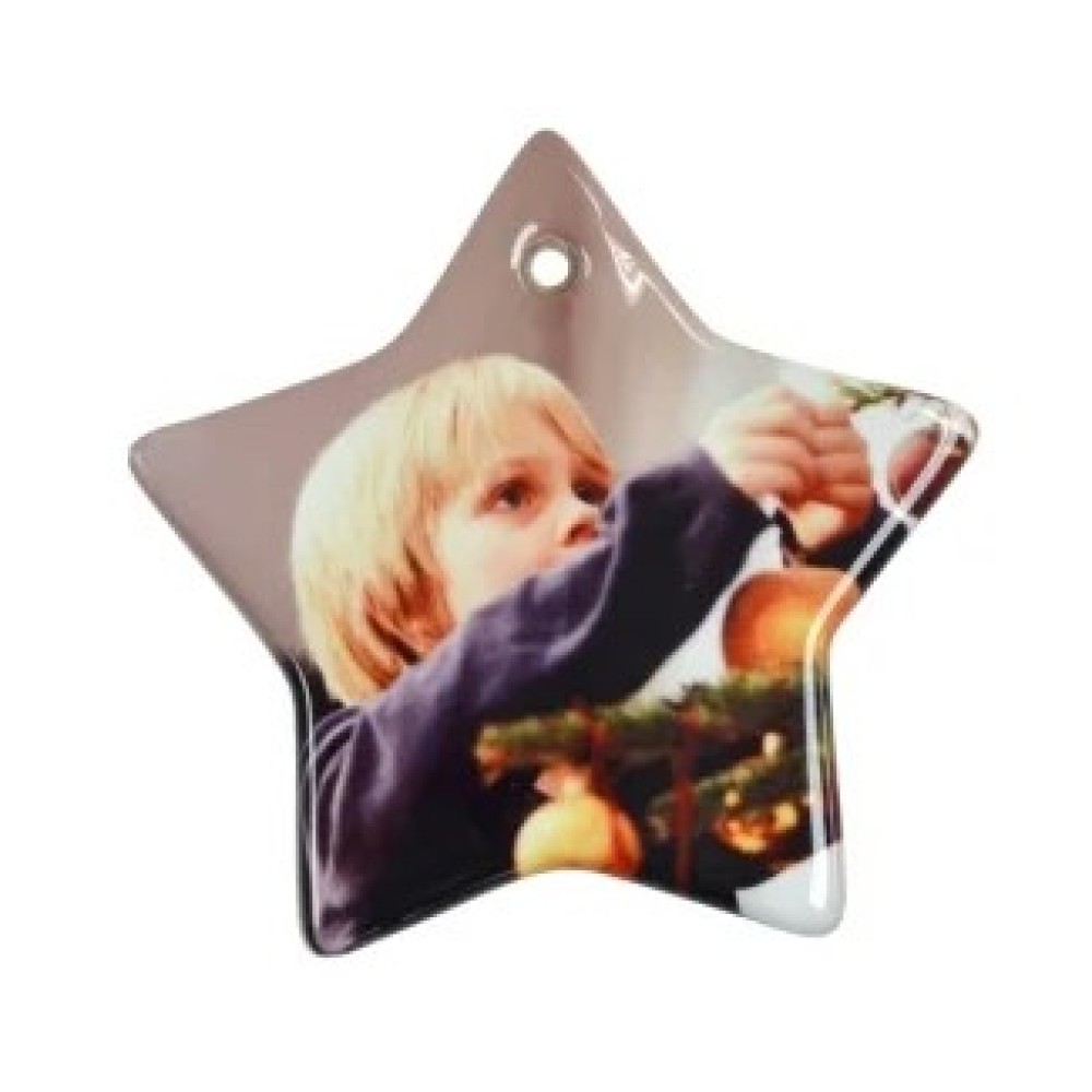Sublimation Blank Star Ceramic Porcelain Ornament