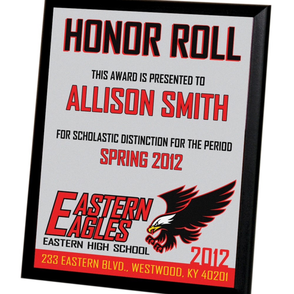 1003 Black Edge Plaque 8x10 Gloss White for Sublimation | DyeCraftDirect