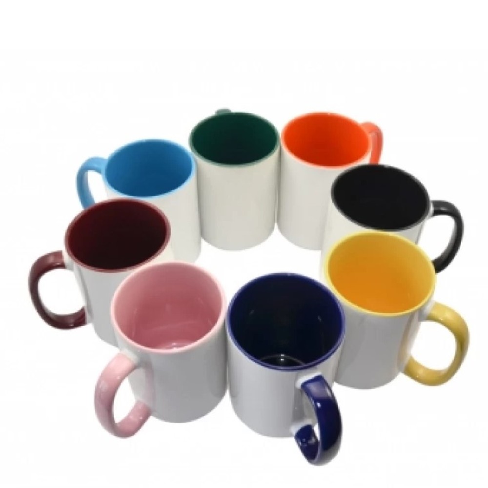 Sublimation Premium Mix 15oz Ceramic Mugs | 9 Color Inner & Handl