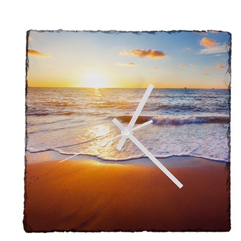 Square Sublimation Slate Clock 10.63 × 10.63 | Photo Clock Blank