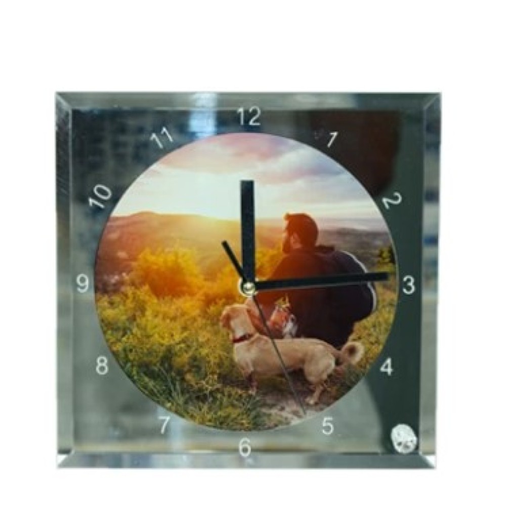 Glass Clock 8" Square (SG-14) D-4 - SG-14