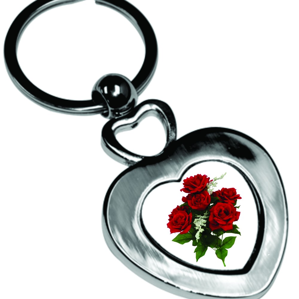 Sublimation Heart Shaped Metal Key Ring | Zinc Alloy