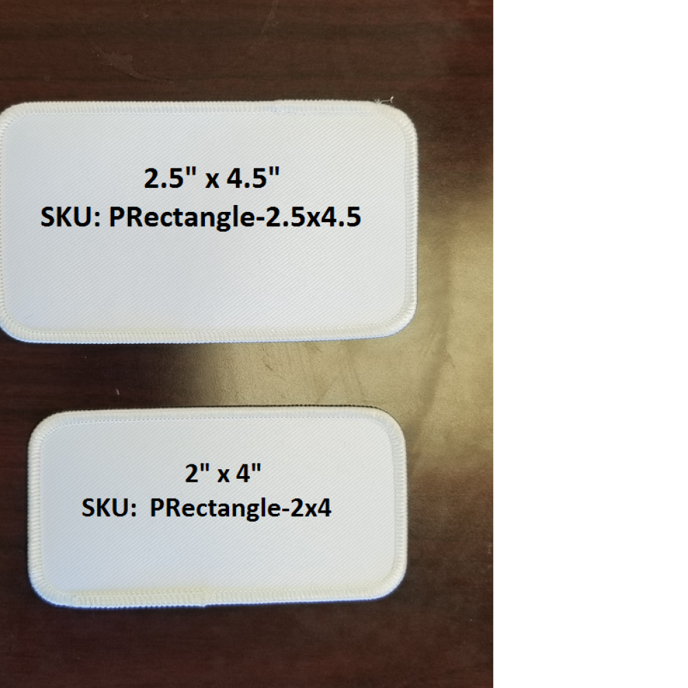 SUBLIMATION RECTANGULAR 2X4 PATCH K-1 - PRECTANGULAR-2X4